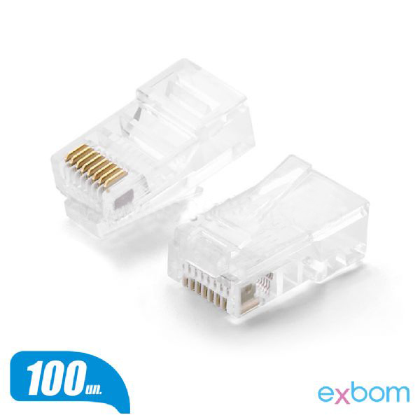 CONECTOR REDE RJ45 EXBOM CAT5E PACK C/100 CONT-RJ45P100 - Company ...