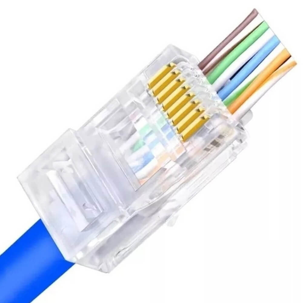 CONECTOR REDE RJ45 EXBOM VAZADO CAT5E C/100 CONT-RJ45C100 - Company ...