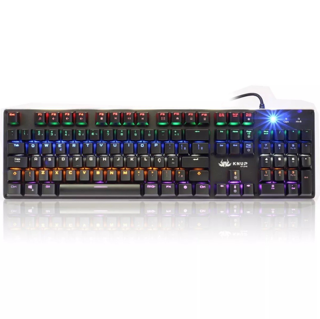 TECLADO USB KNUP GAMER MECANICO C/LED PRETO KP-2046 - Company Informatica
